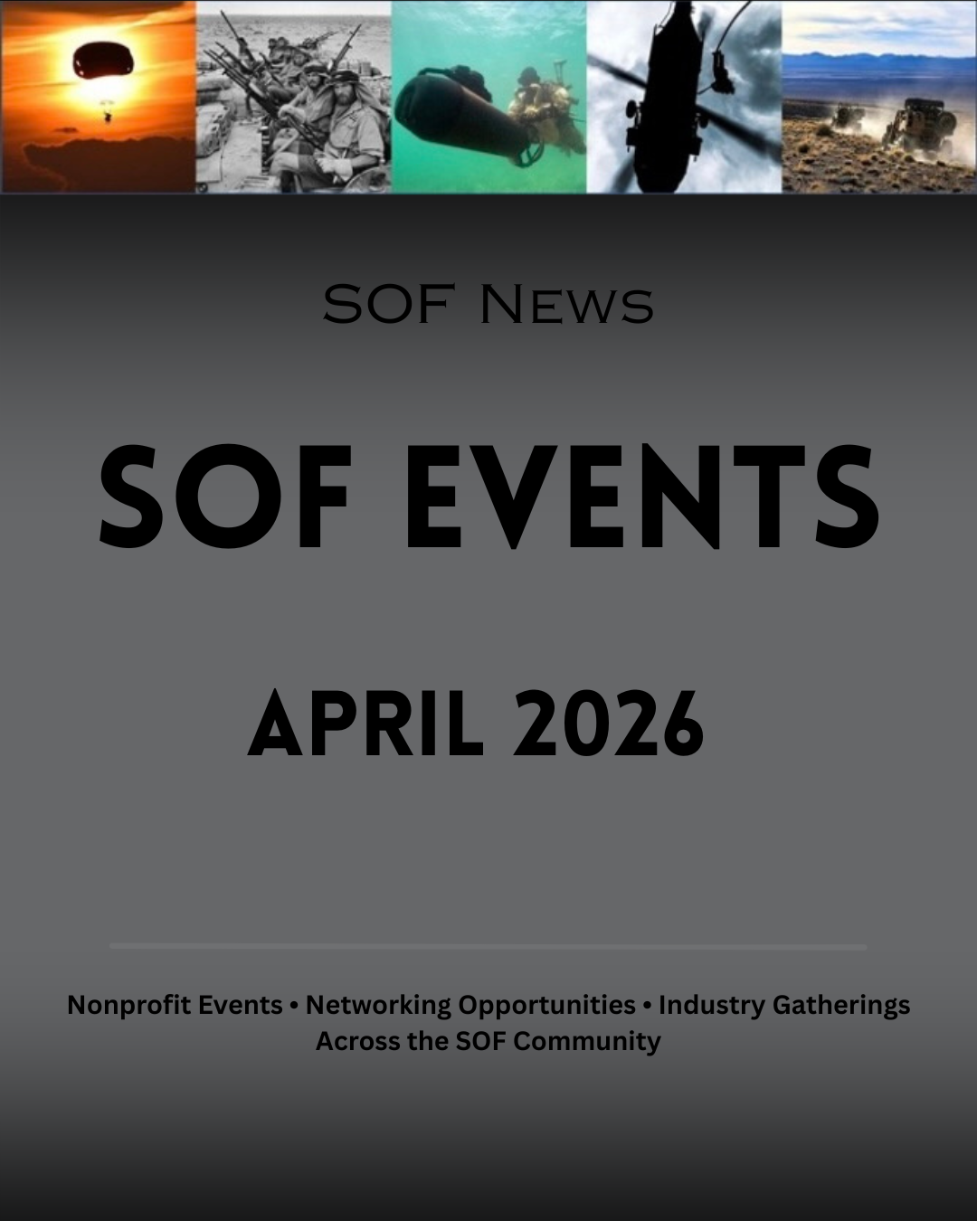 SOF Events Calendar April 2026 | SOF News